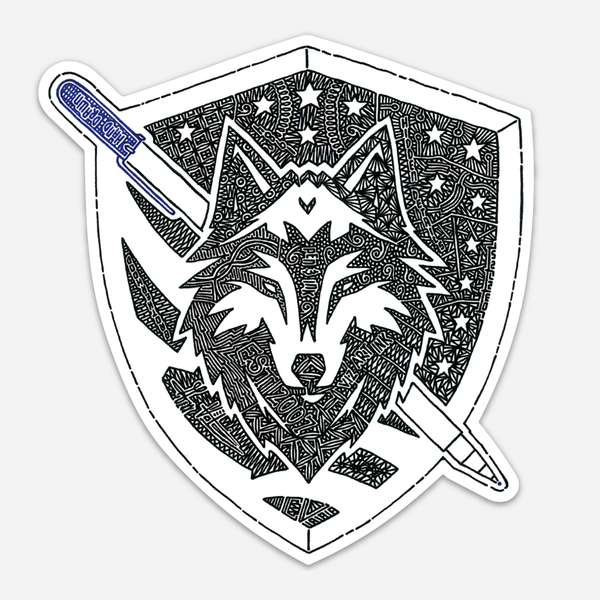Vinyl Sticker - Viz Wolf Shield - Viz Art Ink