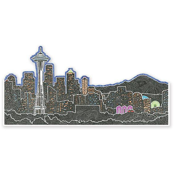 Vinyl Sticker - Seattle's Night - Viz Art Ink